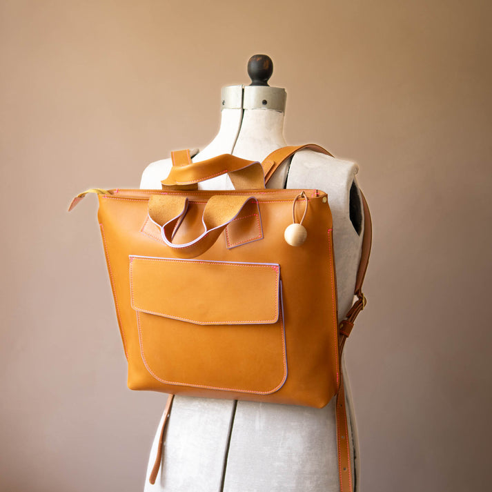 Oni Backpack in Caramel Tan – Awl Snap Leather Goods